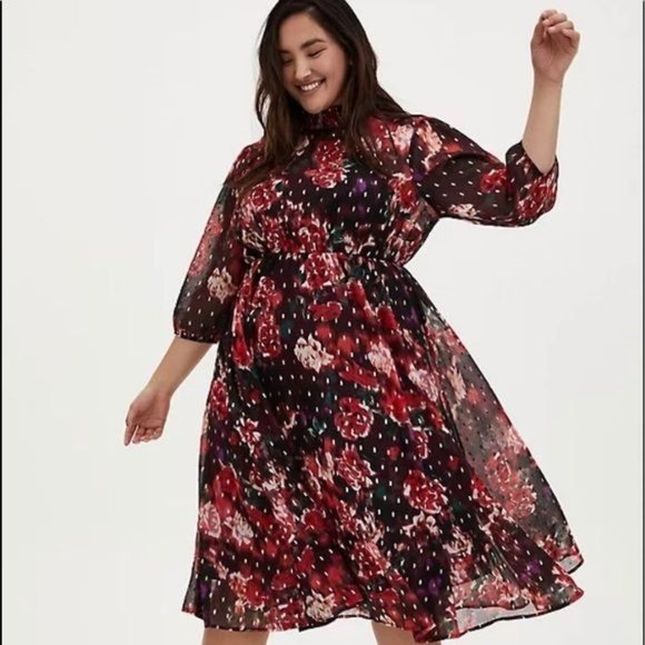 torrid | Dresses | New Torrid Womens Plus X 1416 Red Long Sleeve ...